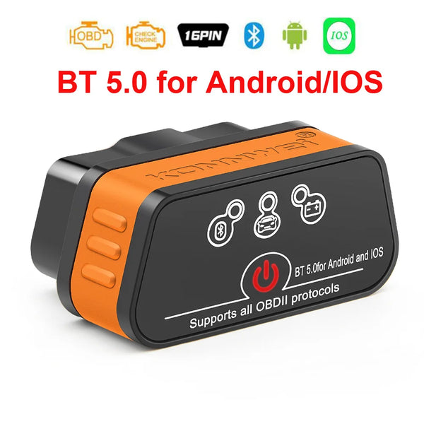 ELM327 V1.5 Bluetooth 5.0 OBD2 Scanner ELM 327 V1 5 OBDII Auto Car Dia ...